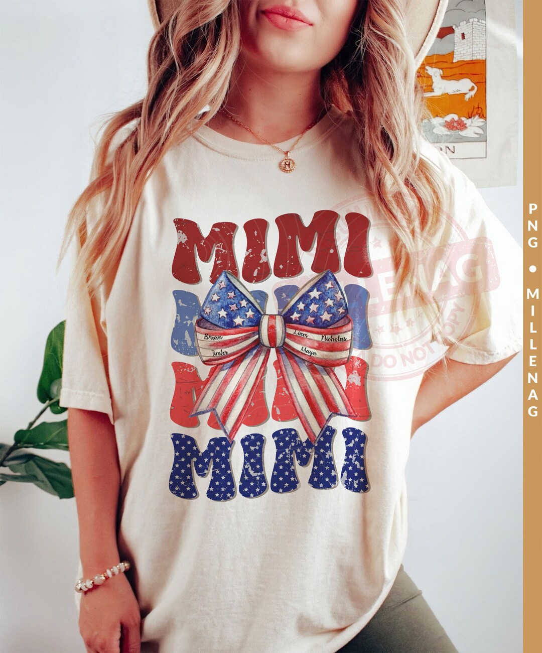 Custom Mimi Coquette 4th of July Png, Grandma With Kids Name Png ...