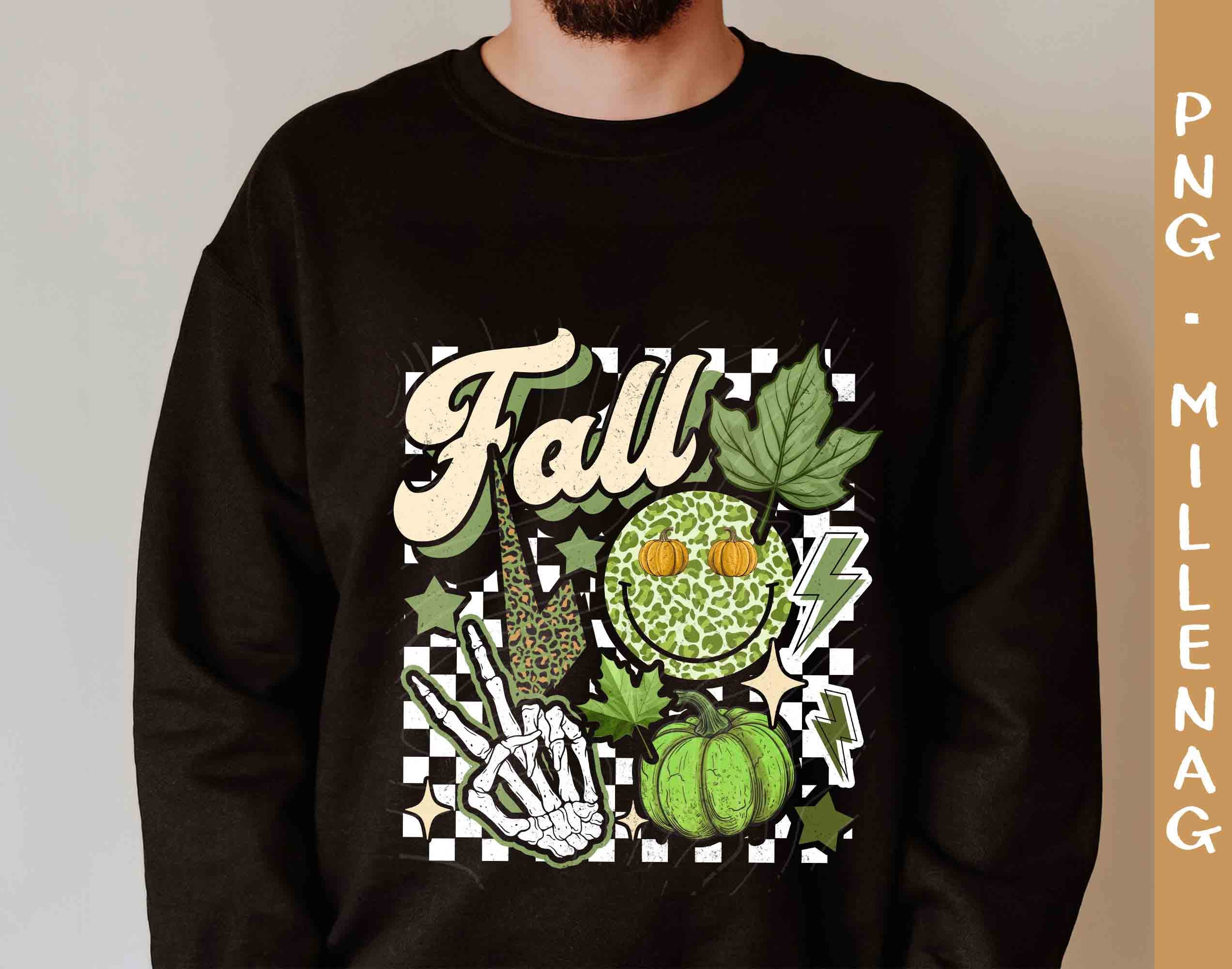 Checkered Fall Vibes PNG Retro Fall PNG Autumn PNG Spooky - Etsy