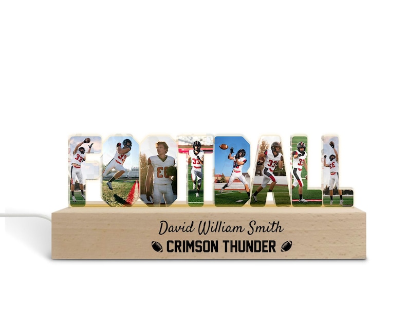 Personalized Football Photo Collage Night Light, Senior Night ...