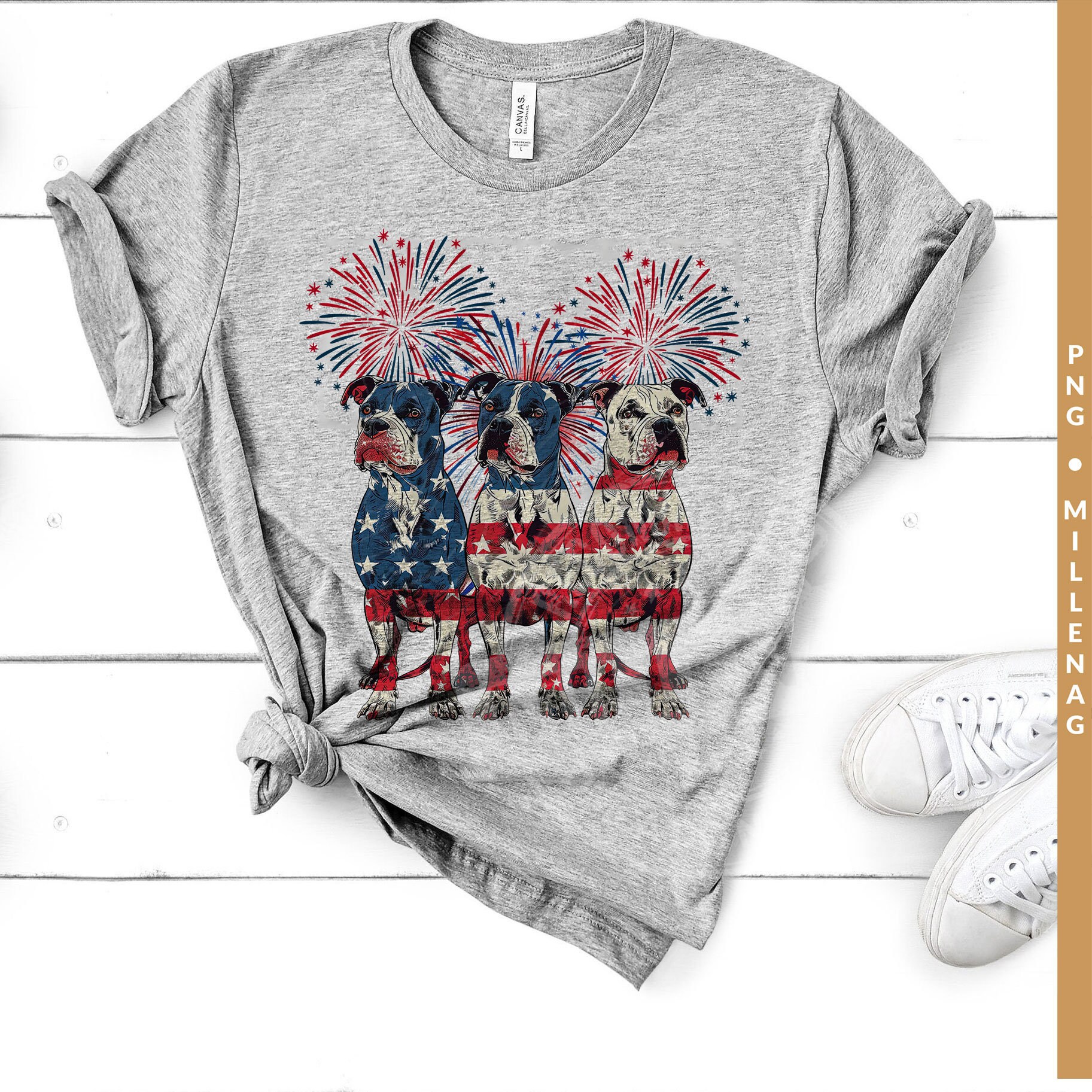 Funny Pitbull Firework Png, Pitbull Fourth of July Png, Dog American ...