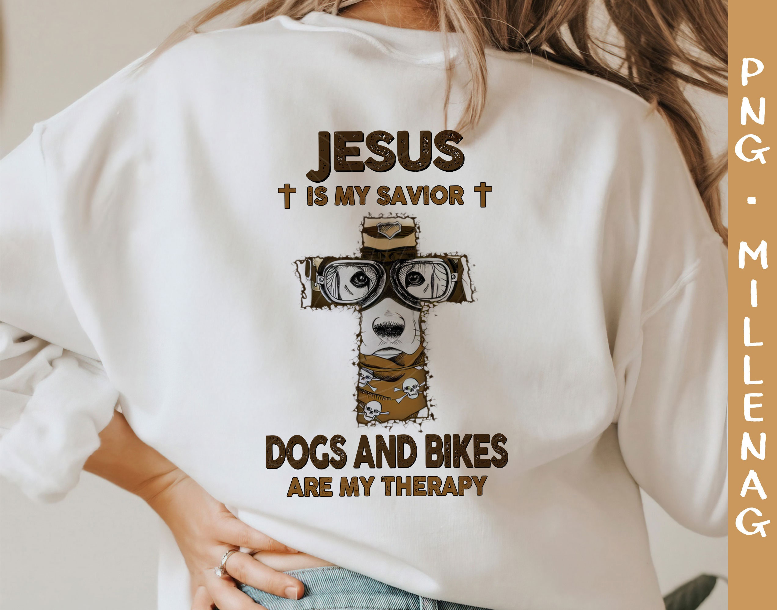 Jesus is My Savior Dogs and Bikes Are My Therapy PNG Jesus - Etsy