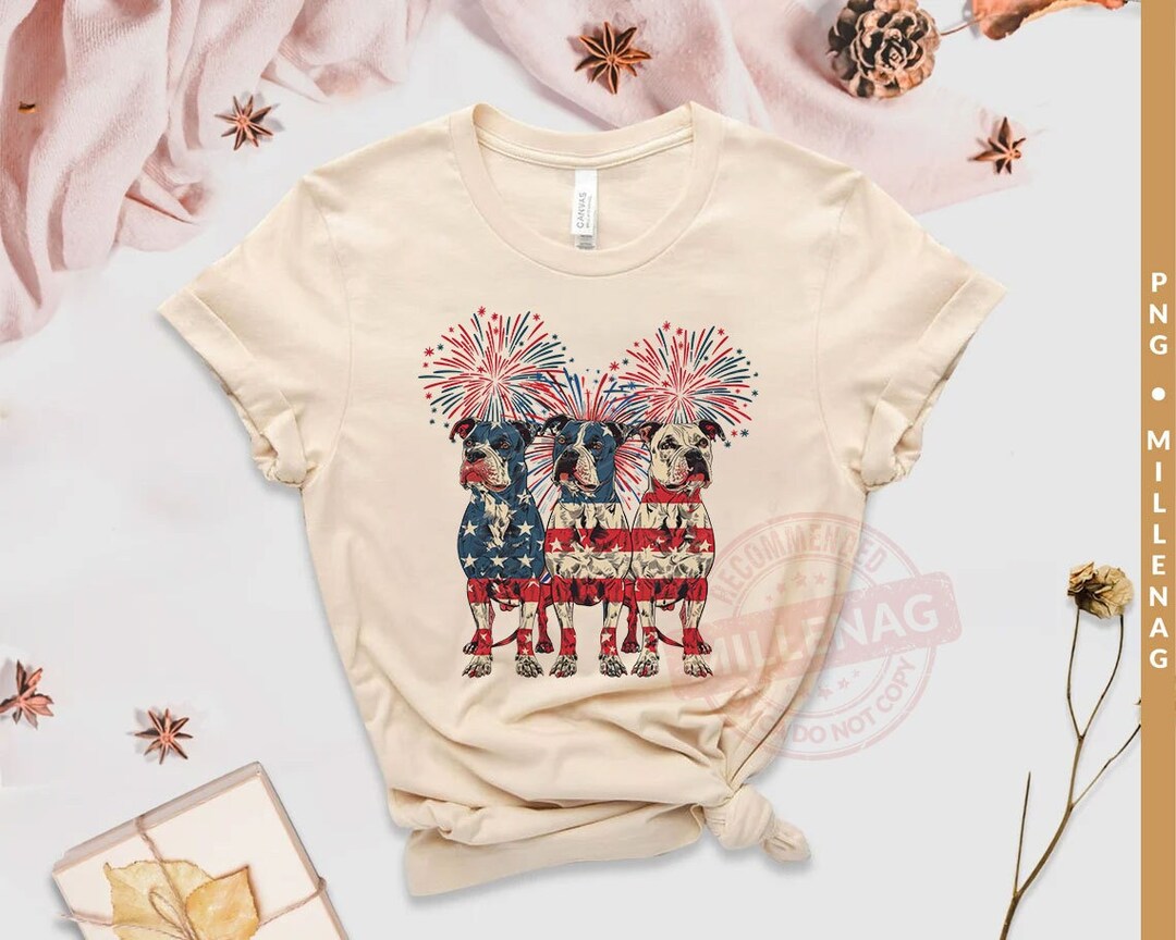 Funny Pitbull Firework Png, Pitbull Fourth of July Png, Dog American ...