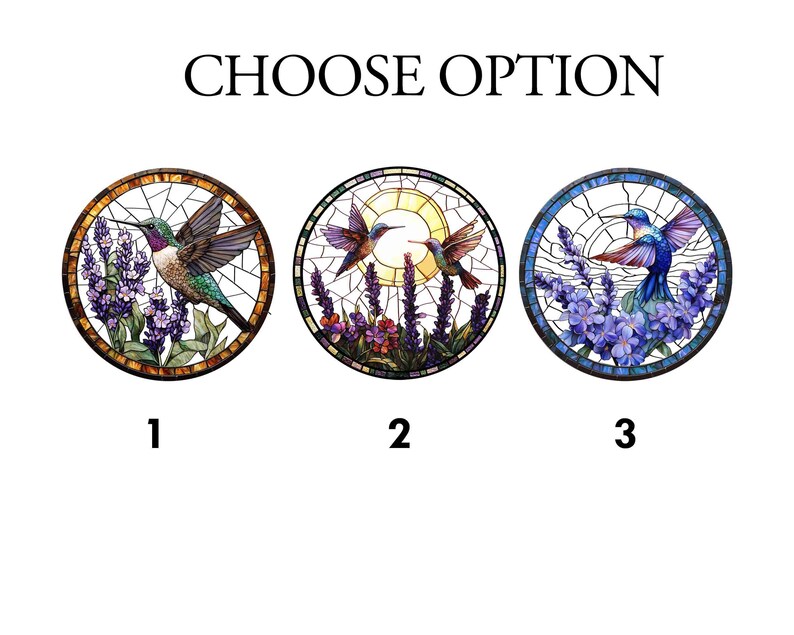 Hummingbirds and Lavender Flowers Glass Suncatcher, Hummingbird ...