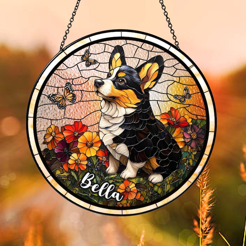 Named Corgi Suncatcher - Etsy