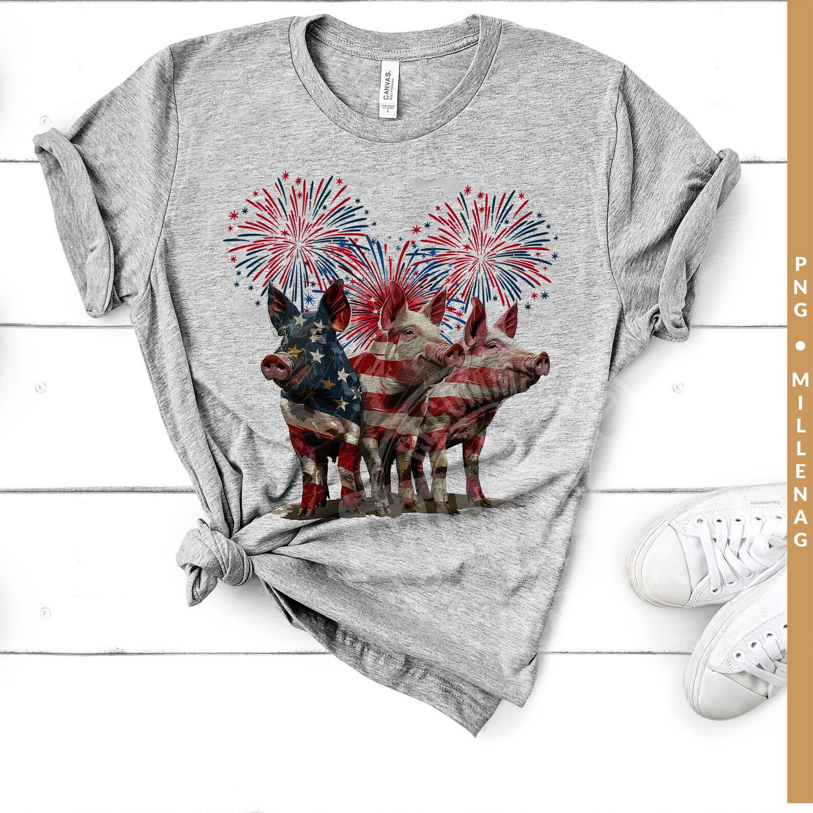 Pig Firework Png, Pig Fourth of July Png, Patriotic USA Farm Animal PNG ...