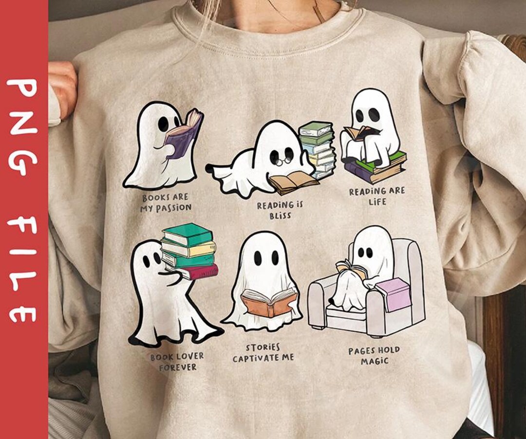 Cute Ghost Reading Book Png, Ghost Collage Png, Ghostly Bookish Png ...
