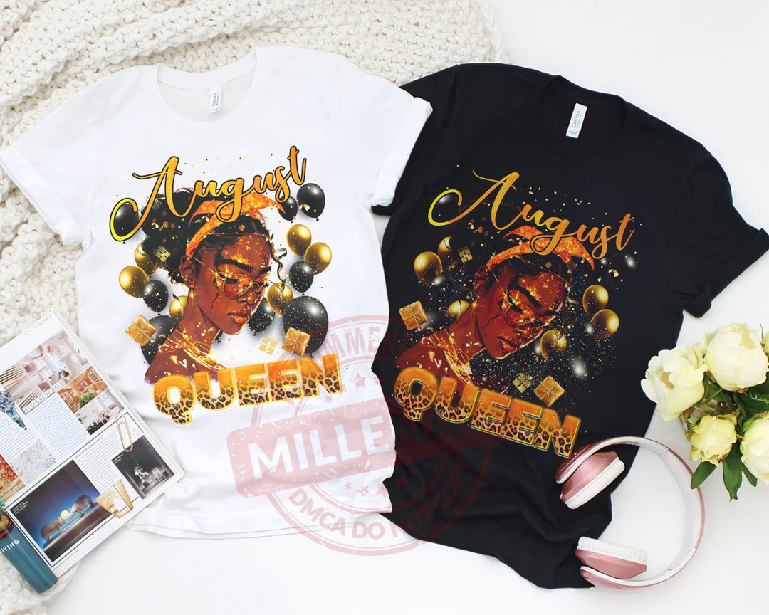 August Queen Png, Birthday Queen Png, Afro Women Birthday Gift, Messy ...