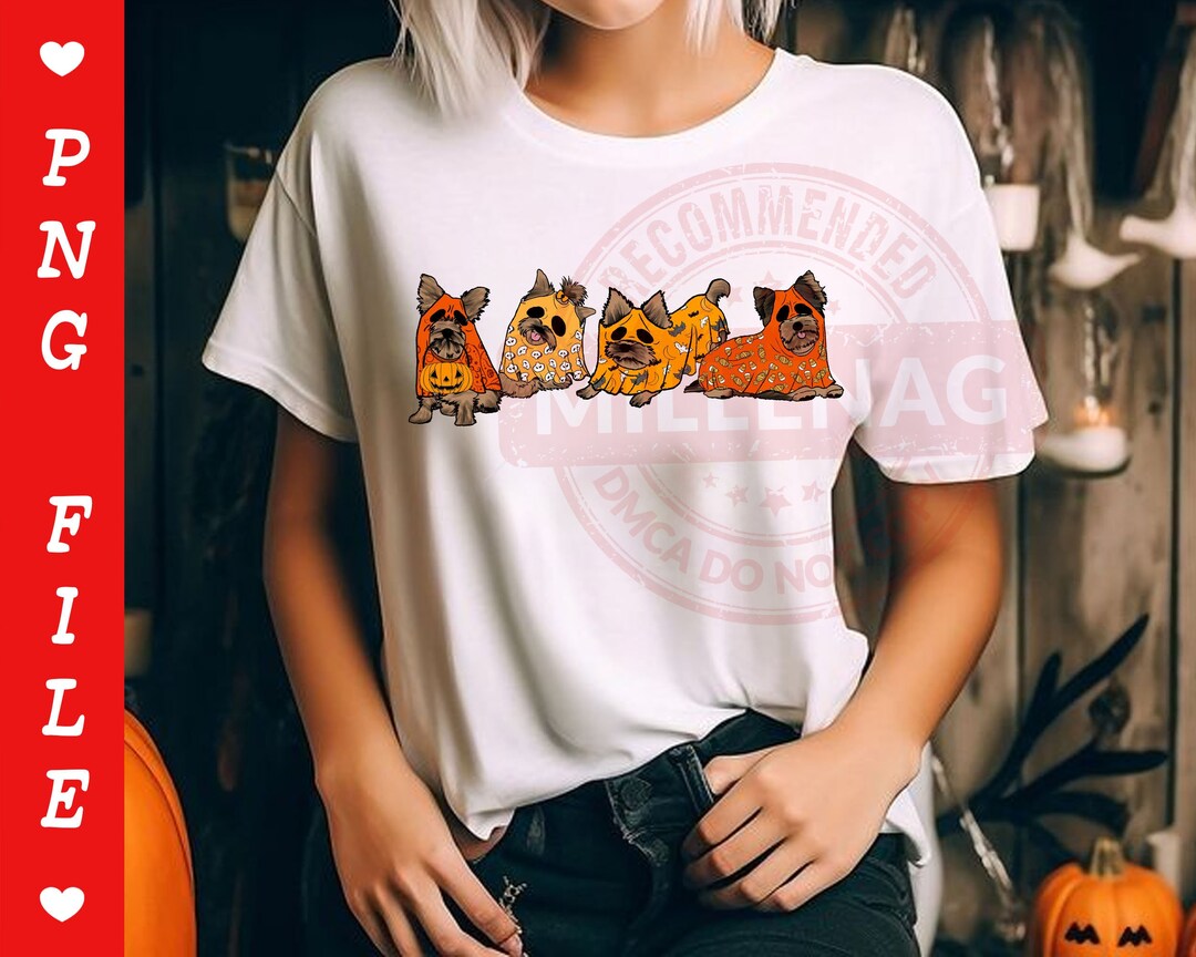 Halloween Ghost Yorkie PNG, Dog Halloween PNG, Dog Ghost PNG, Spooky ...