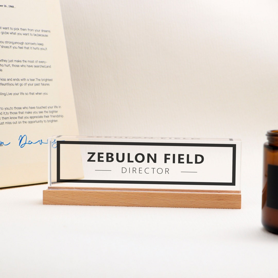 Custom Acrylic Desk Plaque With Wooden Base, Graduation Gifts, Office ...