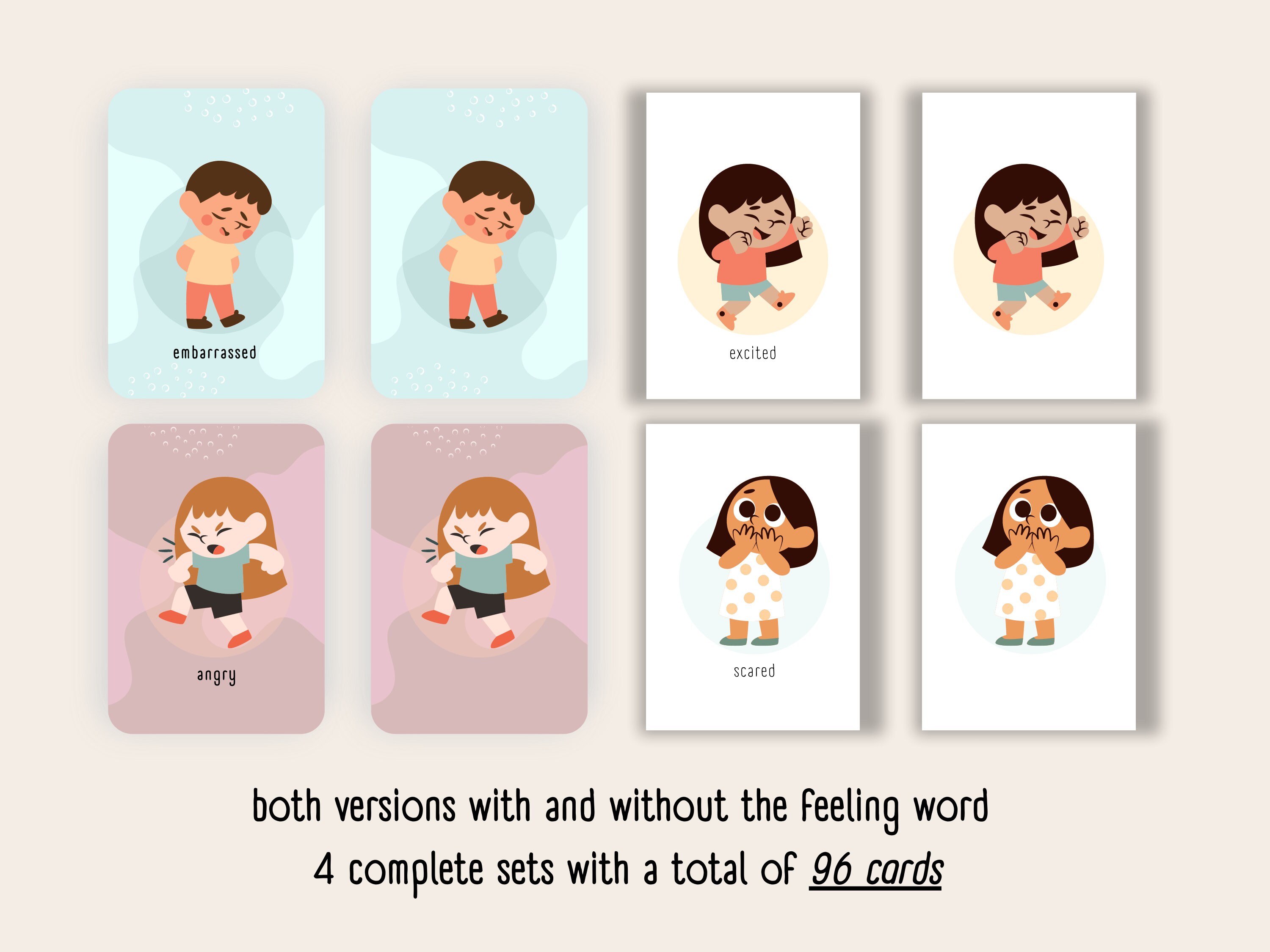 Printable Feelings Cards for Kids - Emotion Flashcards - Feelings Cards ...