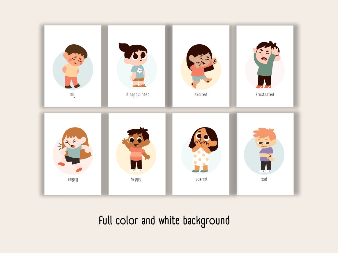 Printable Feelings Cards for Kids - Emotion Flashcards - Feelings Cards ...