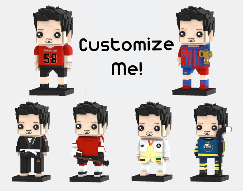 Custom Soccer Player Minifig Brick Figures Puzzle 3D Personalized Photo ...