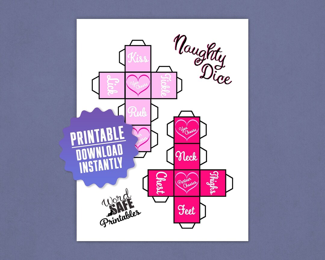 Sexy Dice Game Printable Paper Dice Naughty T For Anniversary Sex