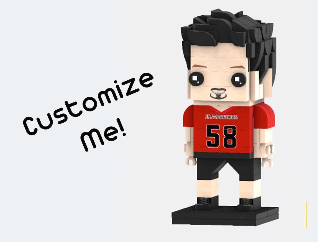 Custom Football Player Minifig Brick Figures Puzzle 3D Personalized ...