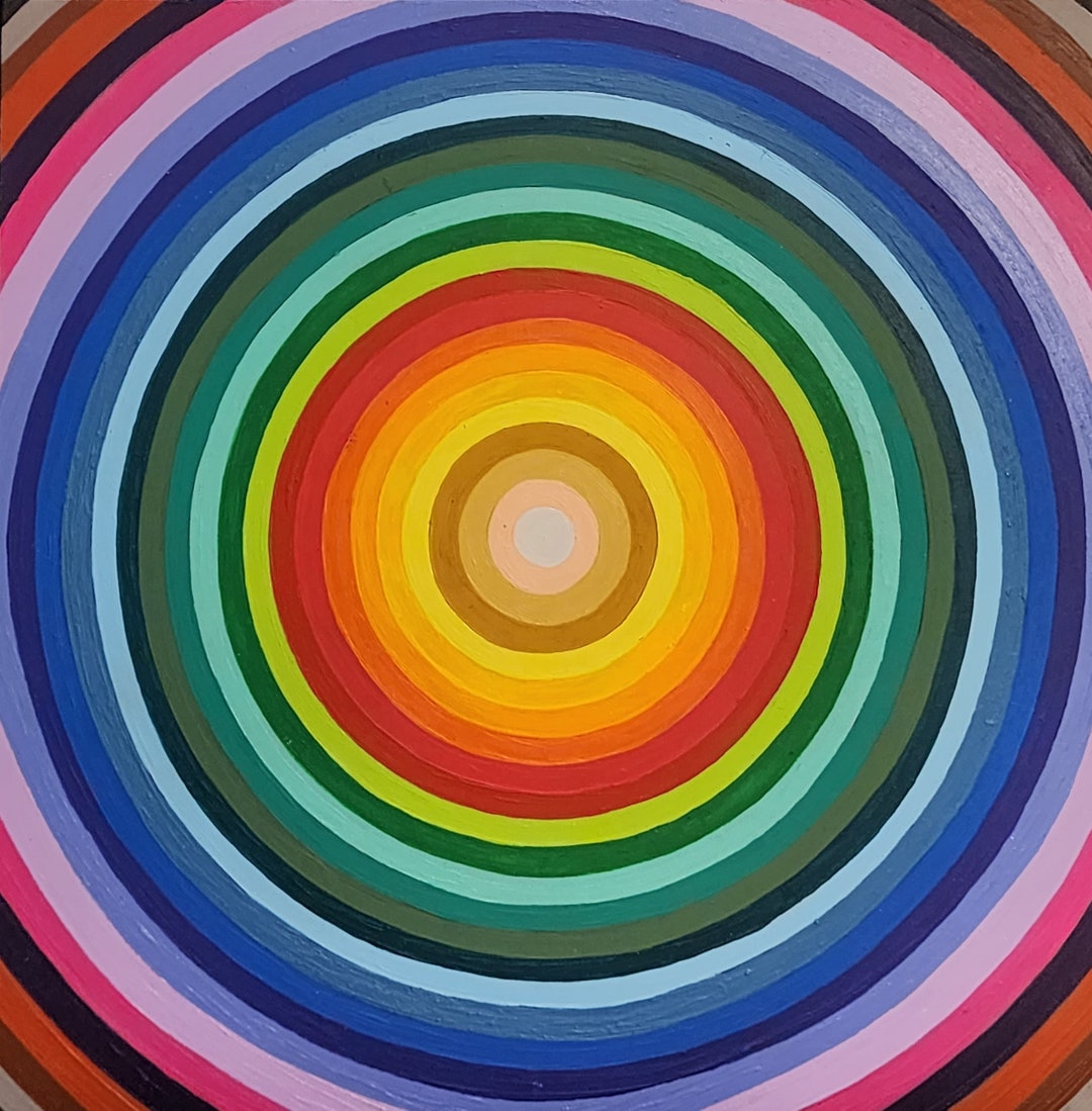 Handmade Multicolor Concentric Circles Board - Vibrant Symmetry for ...