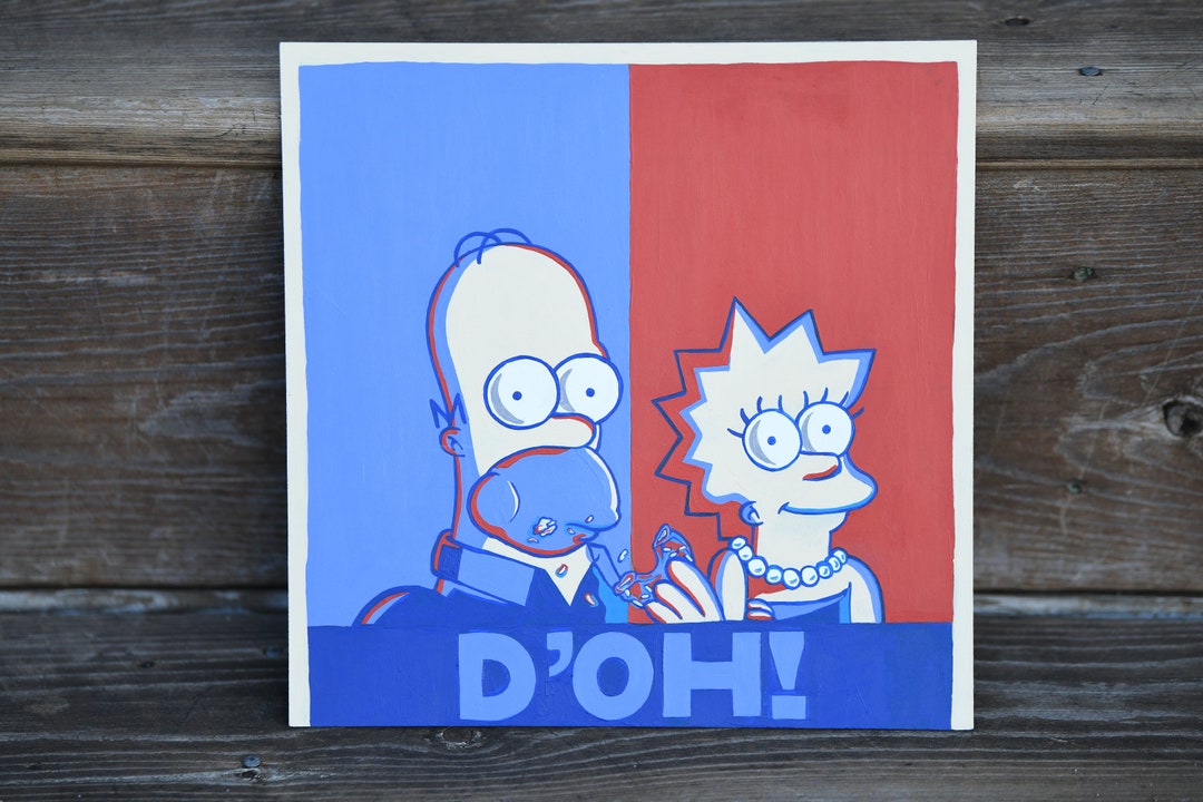 Homer and Marge Simpson Artwork Handmade Board - Etsy