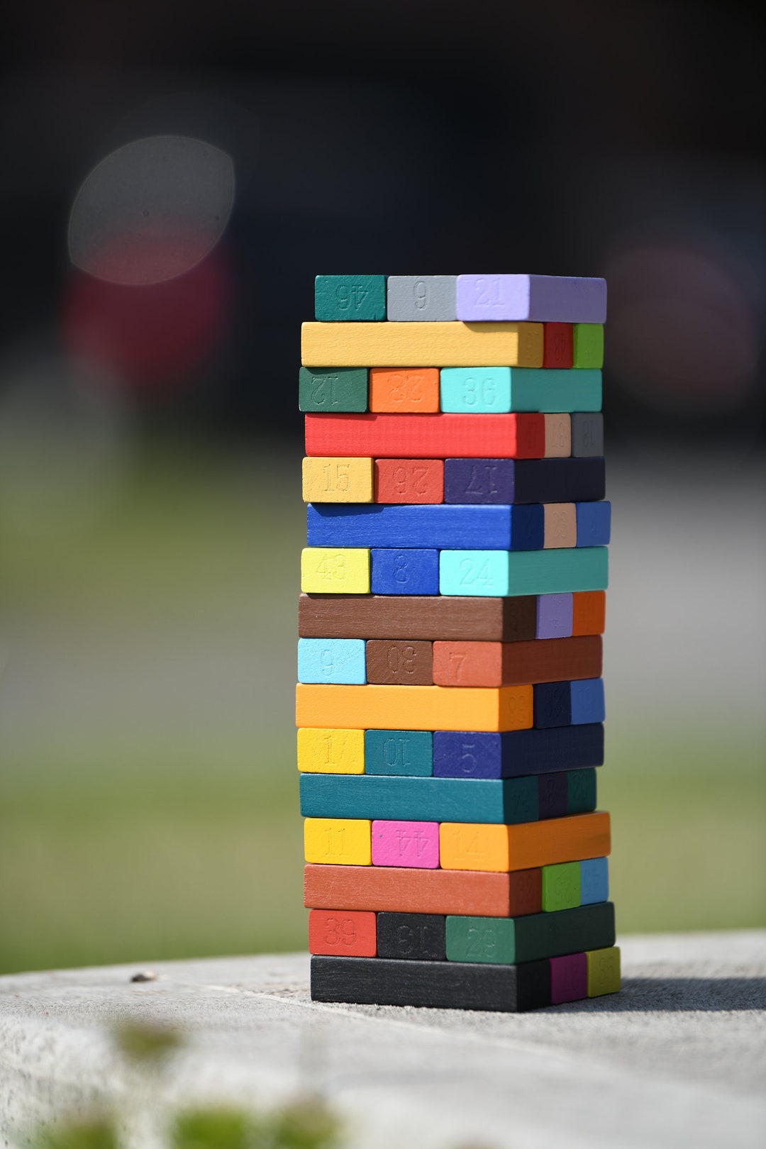 Colorful Bamboo Wood Jenga Hand Painted and Eco-friendly - Etsy UK
