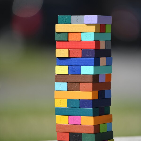 Rainbow Jenga - Etsy