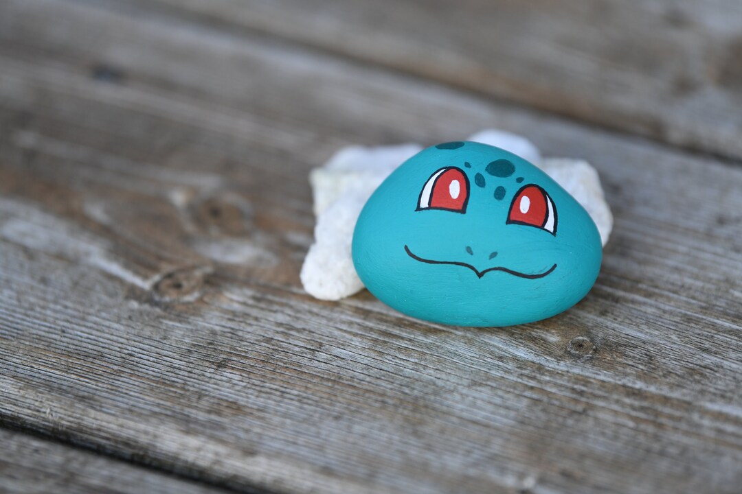 Squirtle's Splash: Hand-painted Water-themed Pebble Art - Etsy