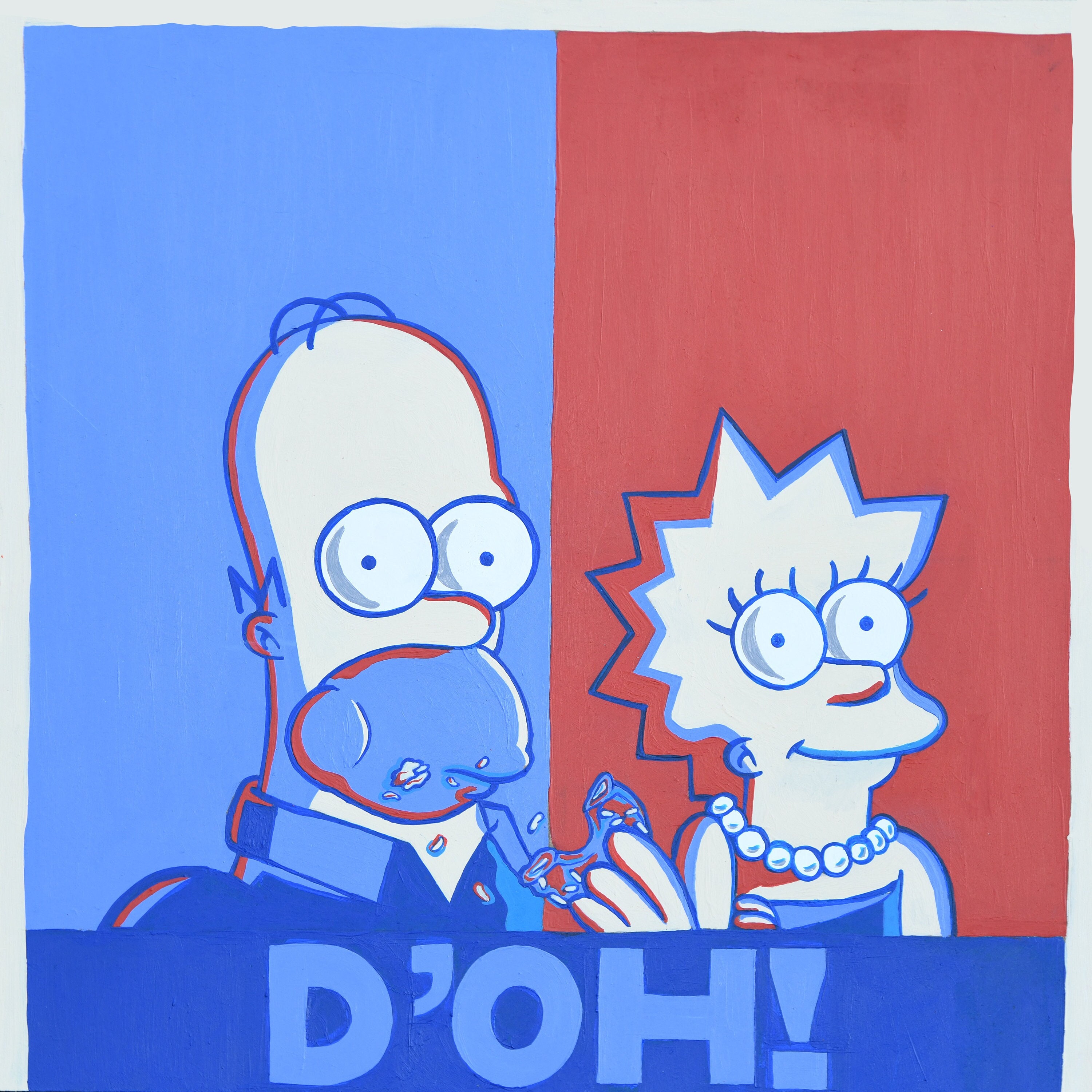 Homer and Marge Simpson Artwork Handmade Board - Etsy