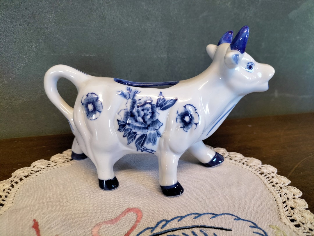 Vintage Blue and White Delft Cow Creamer - Etsy
