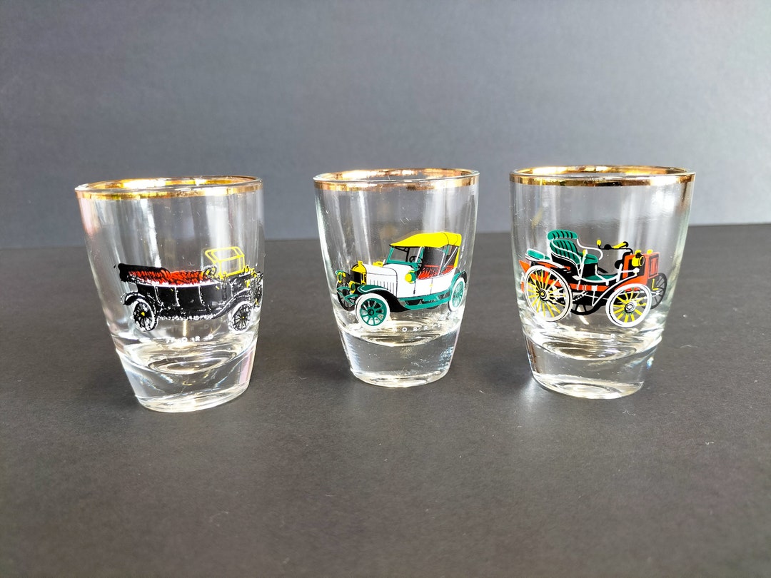 Three 1950's Vintage Car Shot Glasses - Etsy