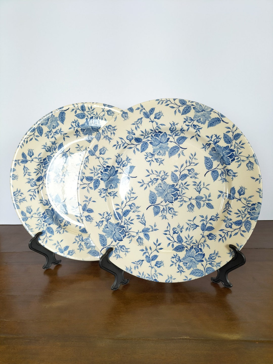 Eit England Dinner Plate With Blue Roses - Etsy