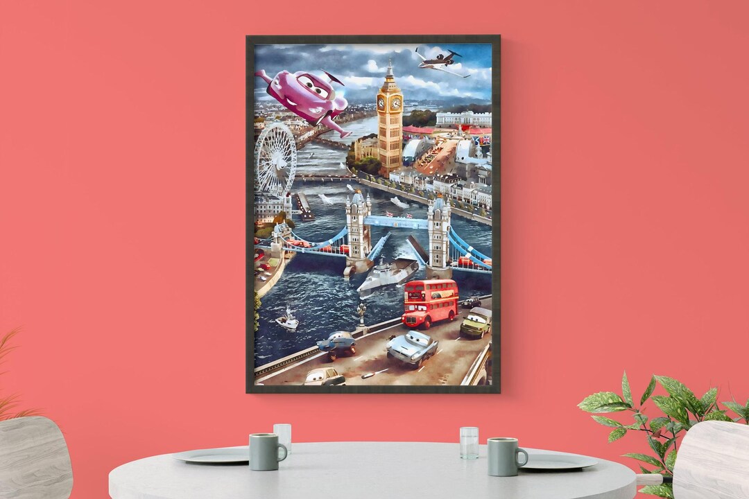 Watercolor Pixar Cars Movie Poster Digital Download - Etsy