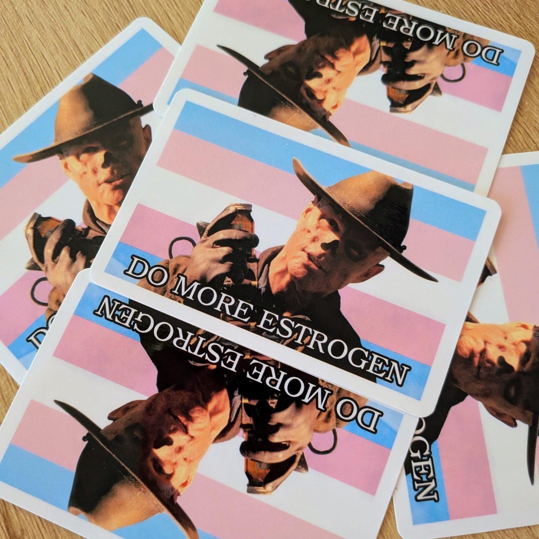 The Ghoul Fallout Do More Estrogen Meme Vinyl Sticker - Etsy