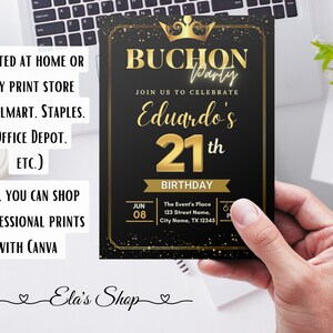 Buchon Party Invitation, 15th Birthday Invitation, Men Birthday ...
