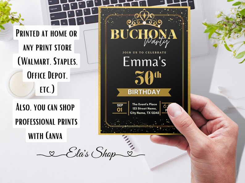 Buchona Invitation Digital Cards Editable Birthday - Etsy