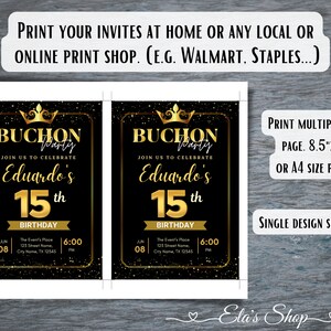 Buchon Party Invitation, 15th Birthday Invitation, Men Birthday ...