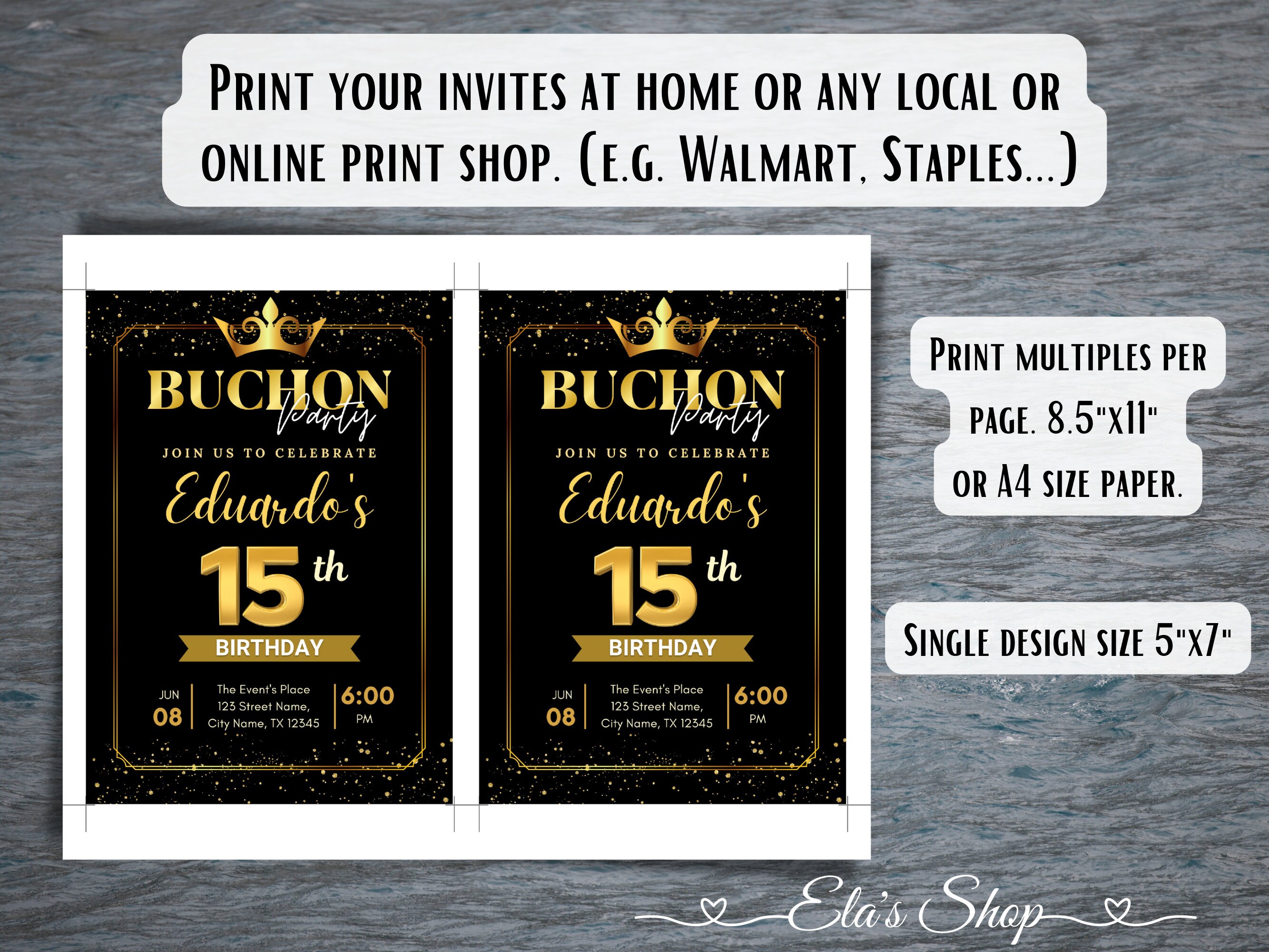 Buchon Party Invitation, 15th Birthday Invitation, Men Birthday ...