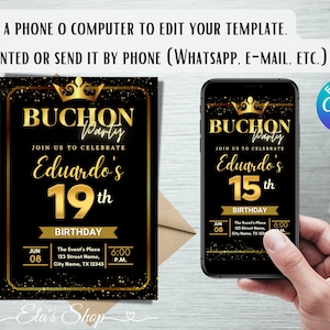 Buchon Party Invitation, 15th Birthday Invitation, Men Birthday ...