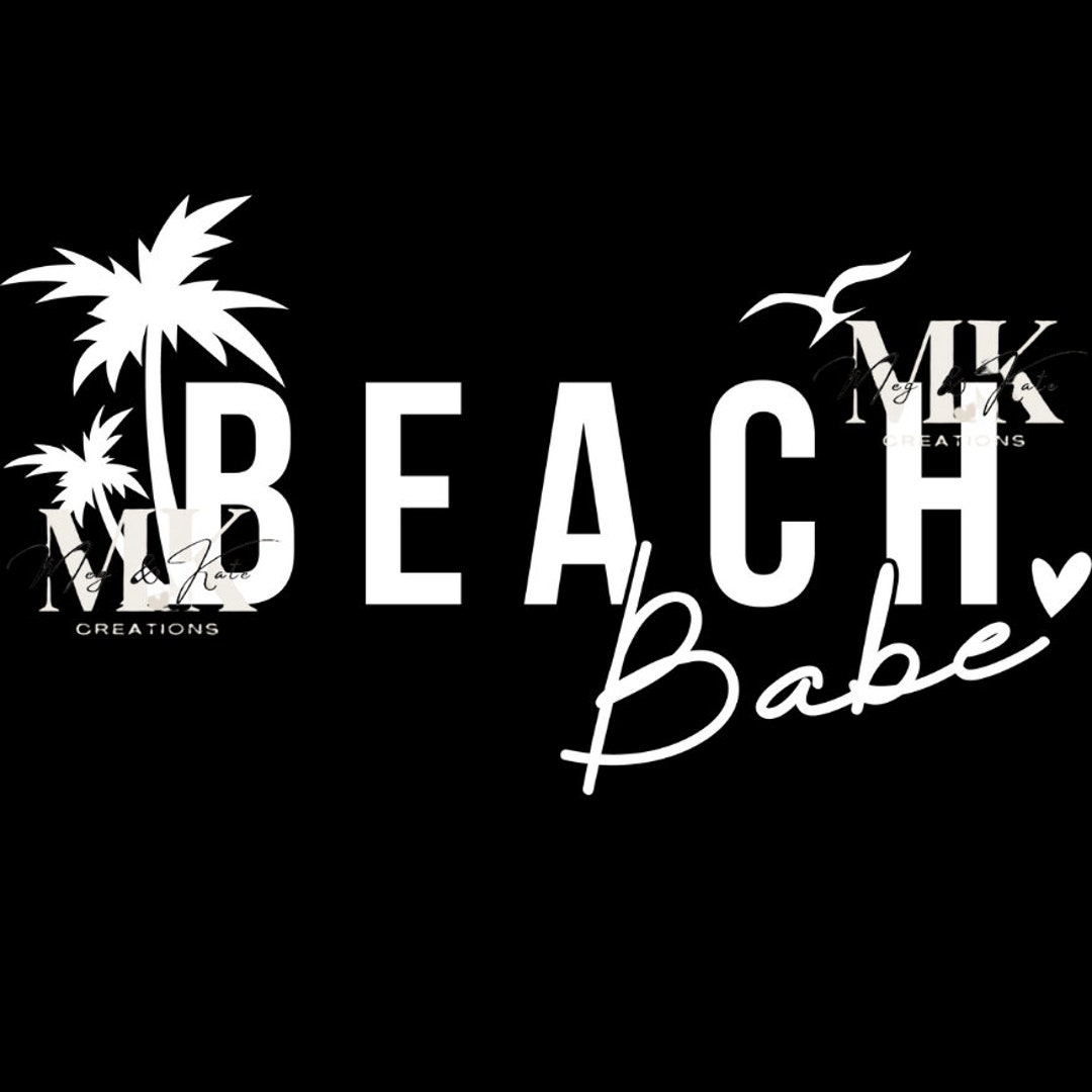 Beach Babe in White Dtf Transfer - Etsy