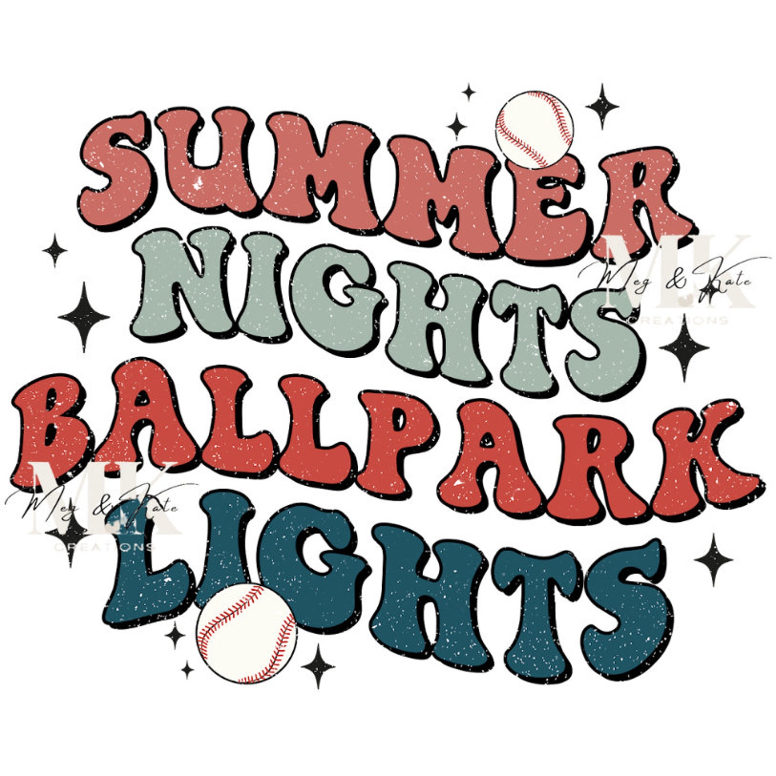 Summer Nights Ballpark Lights DTF TRANSFER - Etsy