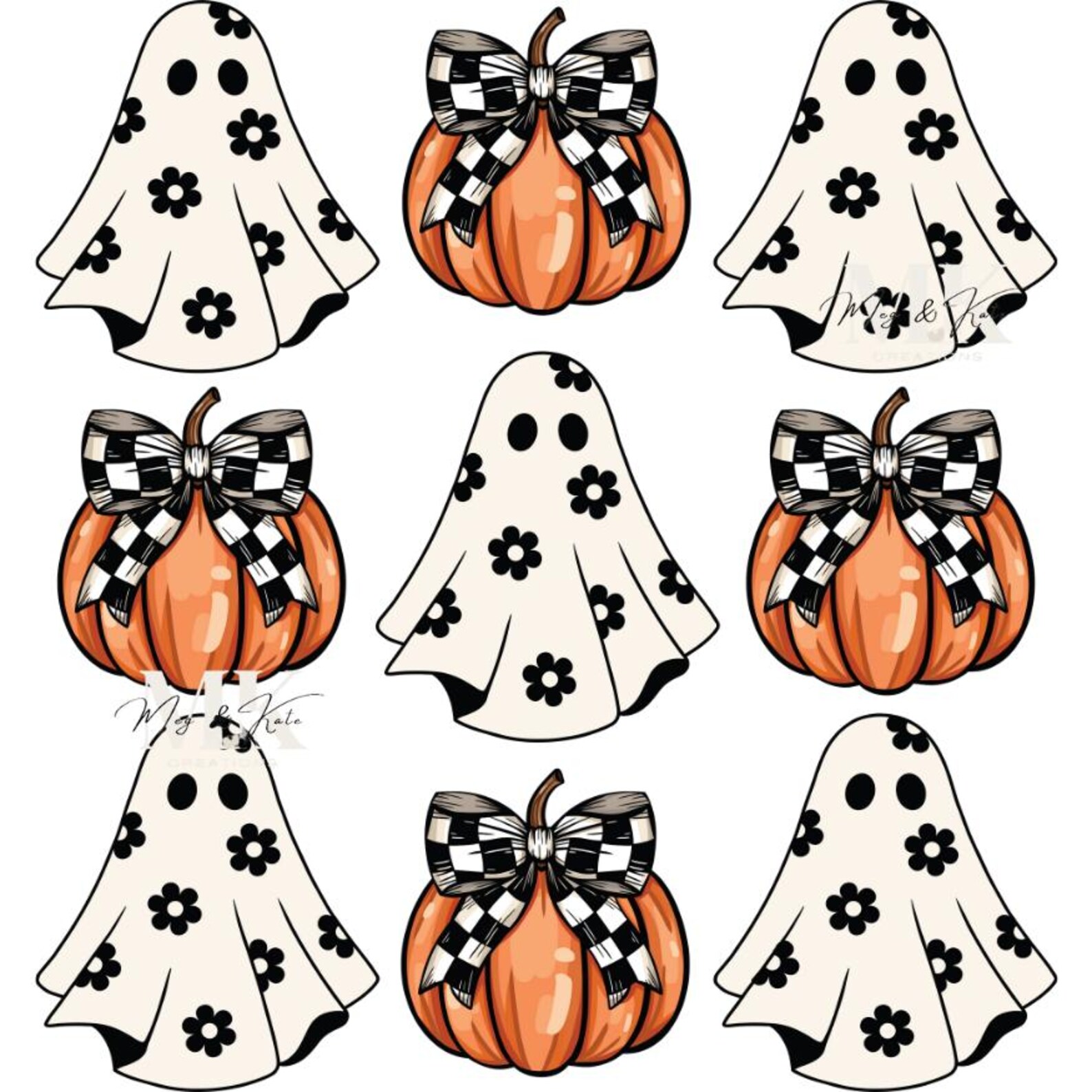 Pumpkins & Ghosts Dtf Transfer - Etsy