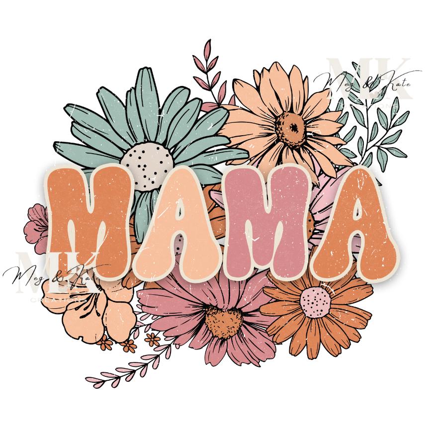 Mama With Flowers Dtf Transfer - Etsy