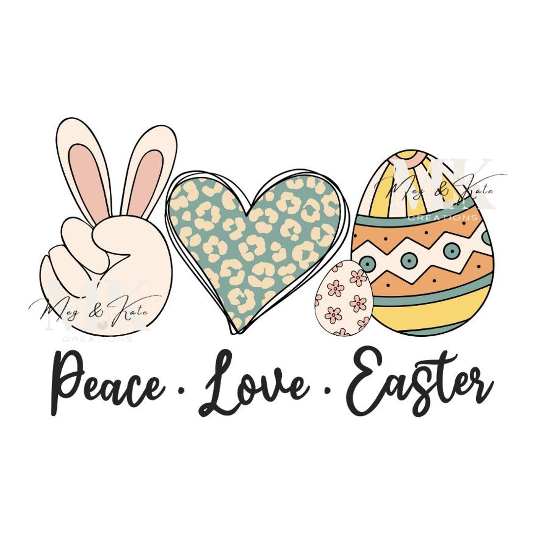 Peace Love Easter Dtf Transfer - Etsy