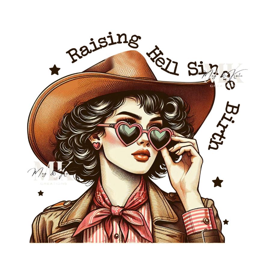 Raising Hell Since Birth Dtf Transfer - Etsy