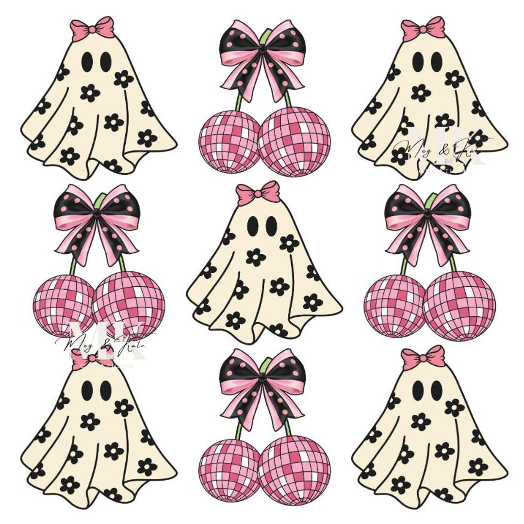 Ghost & Pink Cherries Dtf Transfer - Etsy