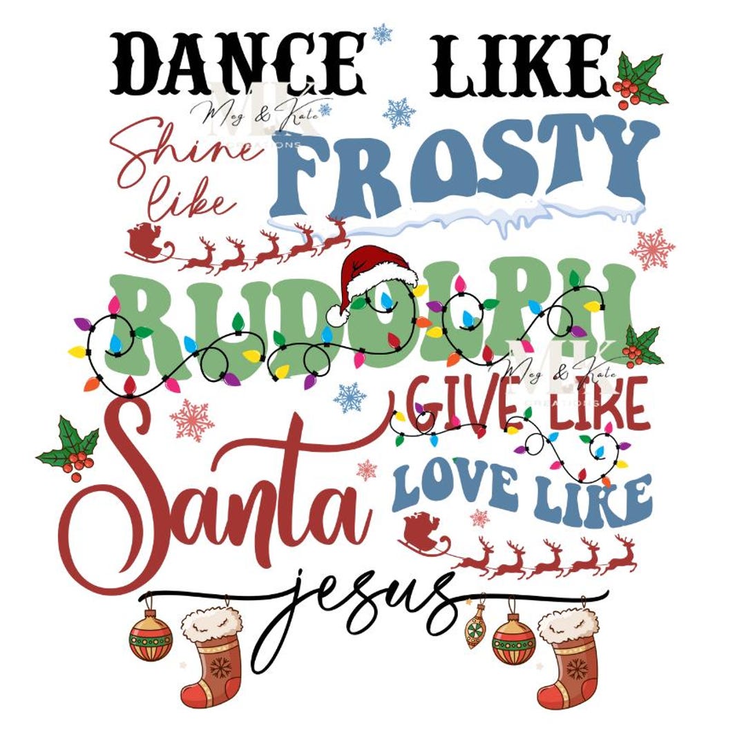 Christmas Words Dtf Transfer - Etsy