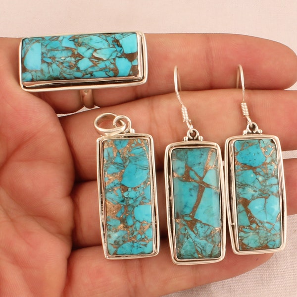 Turquoise Jewelry Set - Etsy