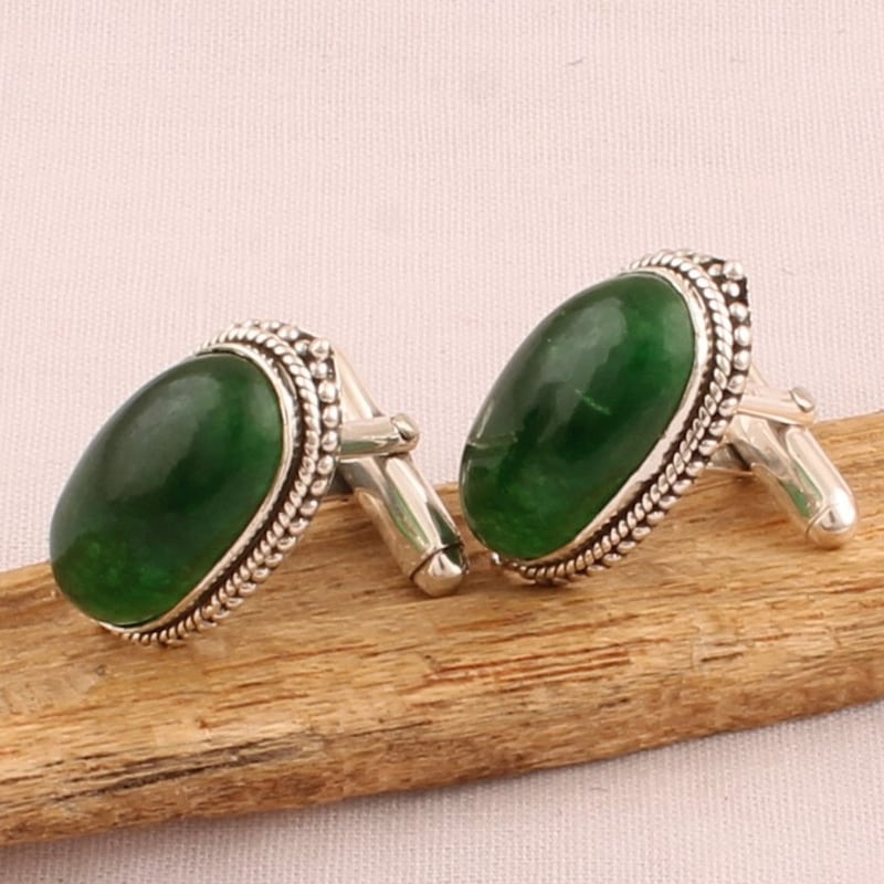 Green Cufflinks - Etsy