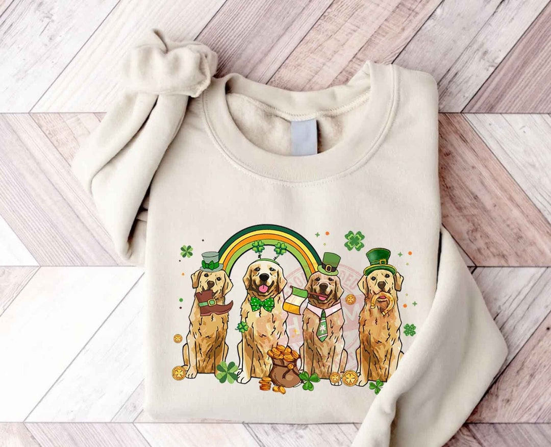 Golden Retriever St Patricks Day Shirt, Lucky Dog Sweatshirt, Golden Retriever Mom Shirt ...