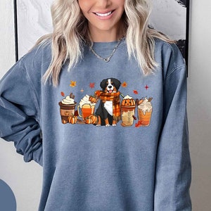 Bernese Mountain Fall Comfort Colors Shirt, Pumpkin Spice Dog Shirt ...