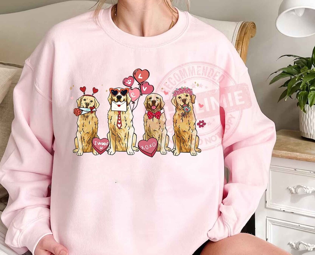 Golden Retriever Dog Valentines Shirt, Valentines Dog Sweatshirt, Love ...