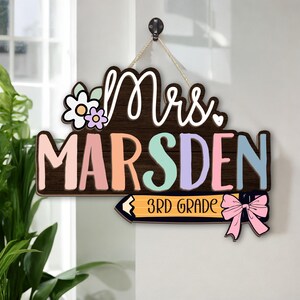 Custom Teacher Name Sign, Custom Teacher Door Sign, Teacher ...