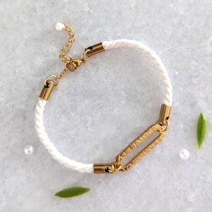 Snow White Friendship Bracelet, Minimalist Oval Link Bracelet for Women ...