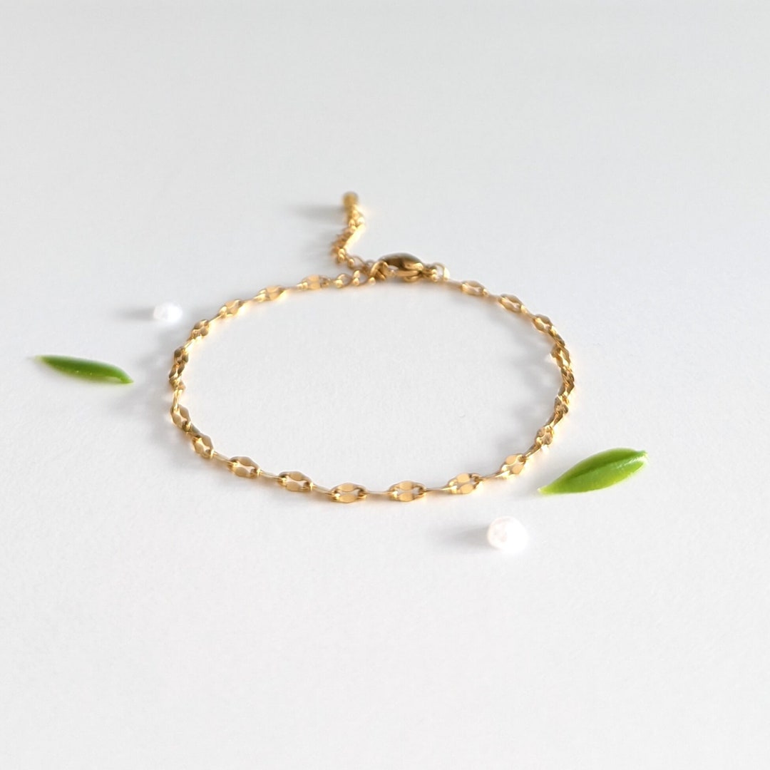 Gold Lace Chain Bracelet, Stackable and Dainty Chain Bracelet ...